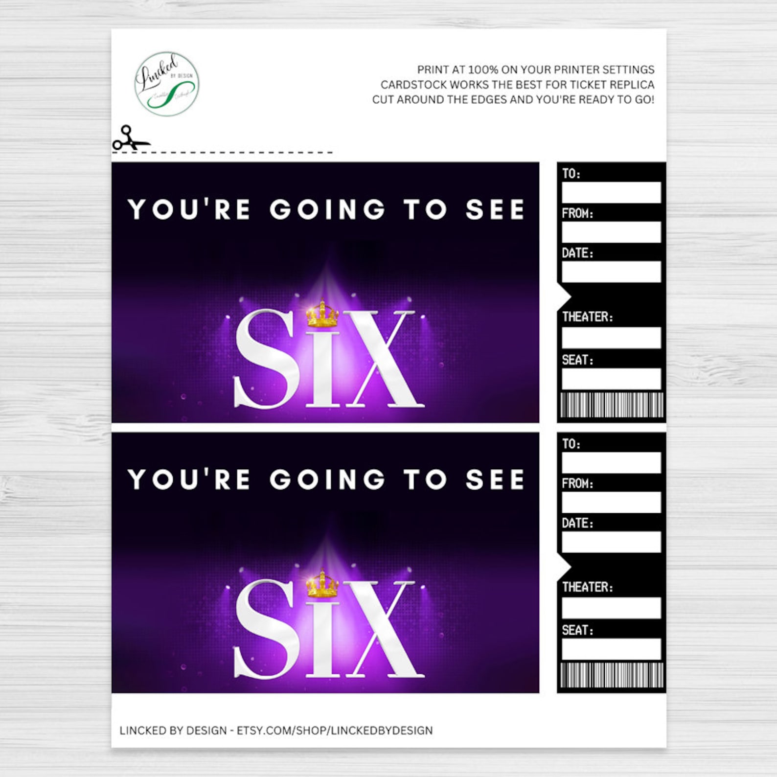 SIX Keepsake Event Ticket - Etsy