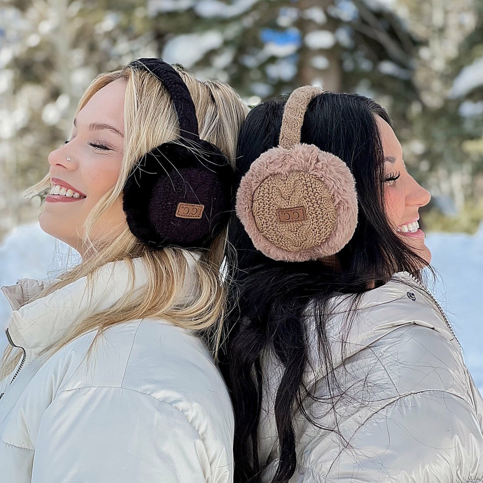 Cable Knit Earmuffs Faux Fur Lined Headband Ear Warmers Fall - Etsy