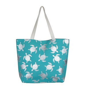 Sea Turtle Beach Bag Tote Handbag Canvas Bag Travel Tote Vacation Bag ...