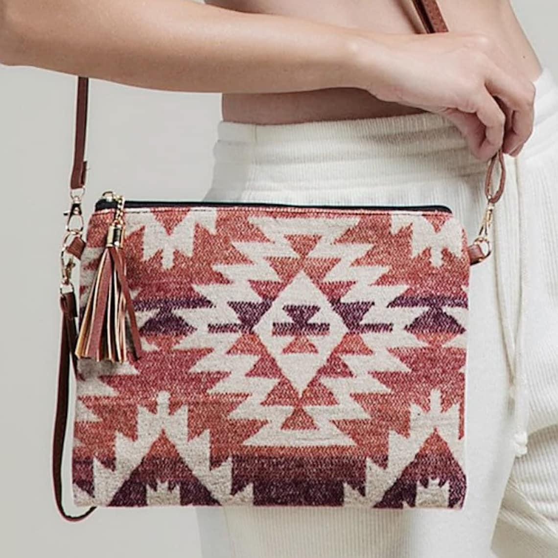Aztec Print Crossbody Bag Handbag Wristlet Clutch Boho Navajo - Etsy