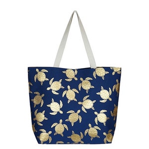 Sea Turtle Beach Bag Tote Handbag Canvas Bag Travel Tote Vacation Bag ...