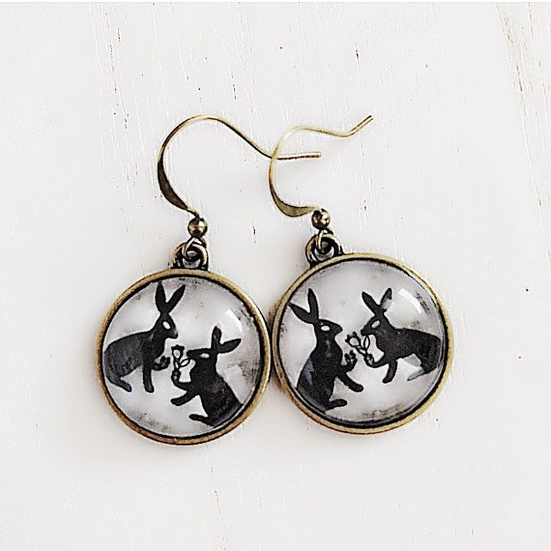 Bunny Rabbit Earrings Whimsical Woodland Forest Animal Jewelry - Etsy