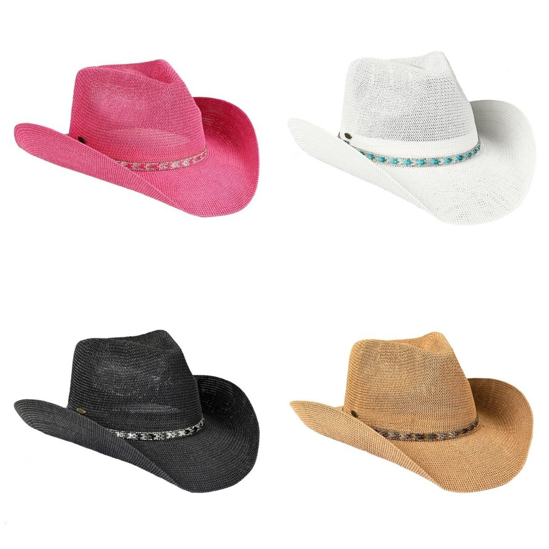 Cowboy Sun Hat Wide Brim Cowgirl Stetson Western Fedora Panama Hat Boho ...