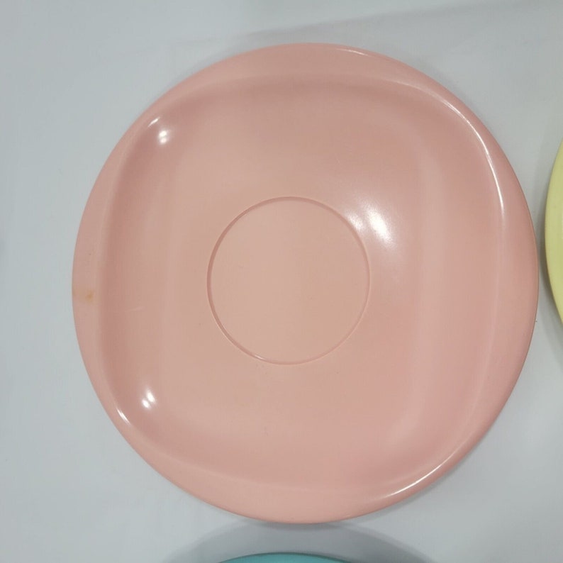 Vintage Boonton Ware 6" Melmac Plates Round Multicolor Set of 4 Pretend ...