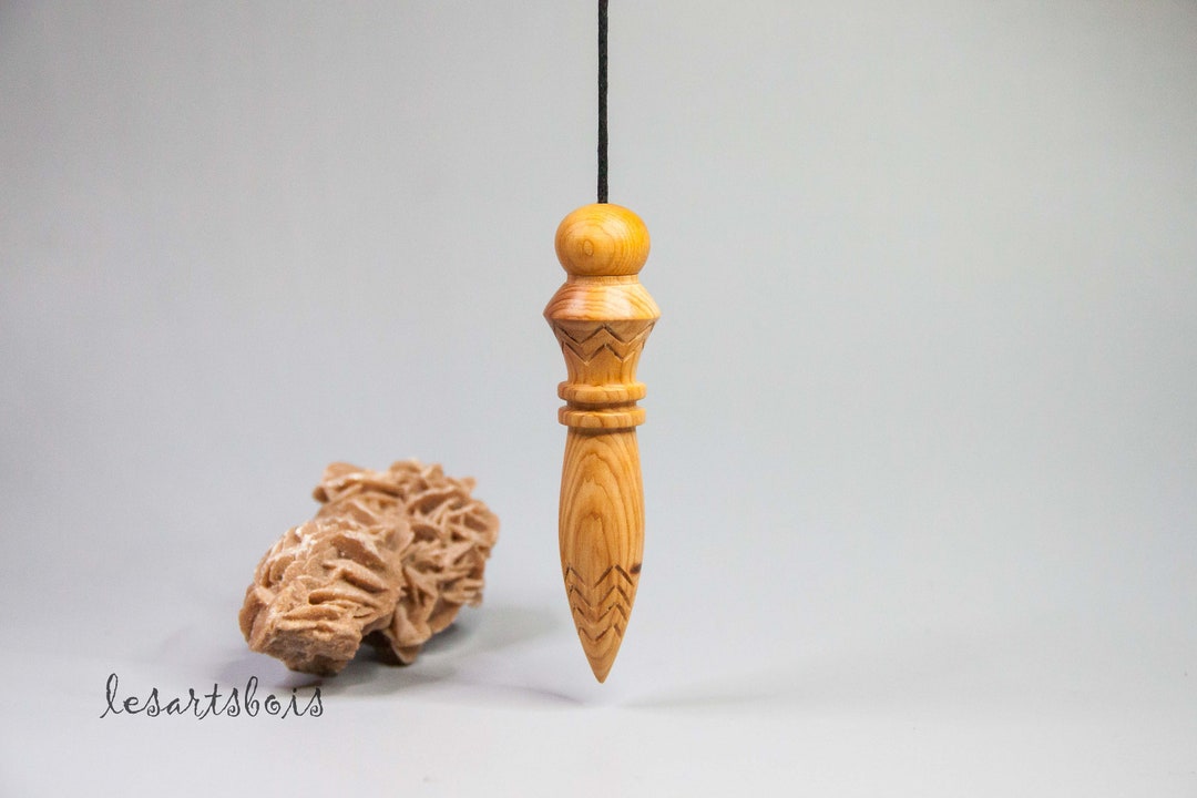 Real Thoth Pendulum in Yew Wood france Weighted and Engraved. Long 8.4 ...
