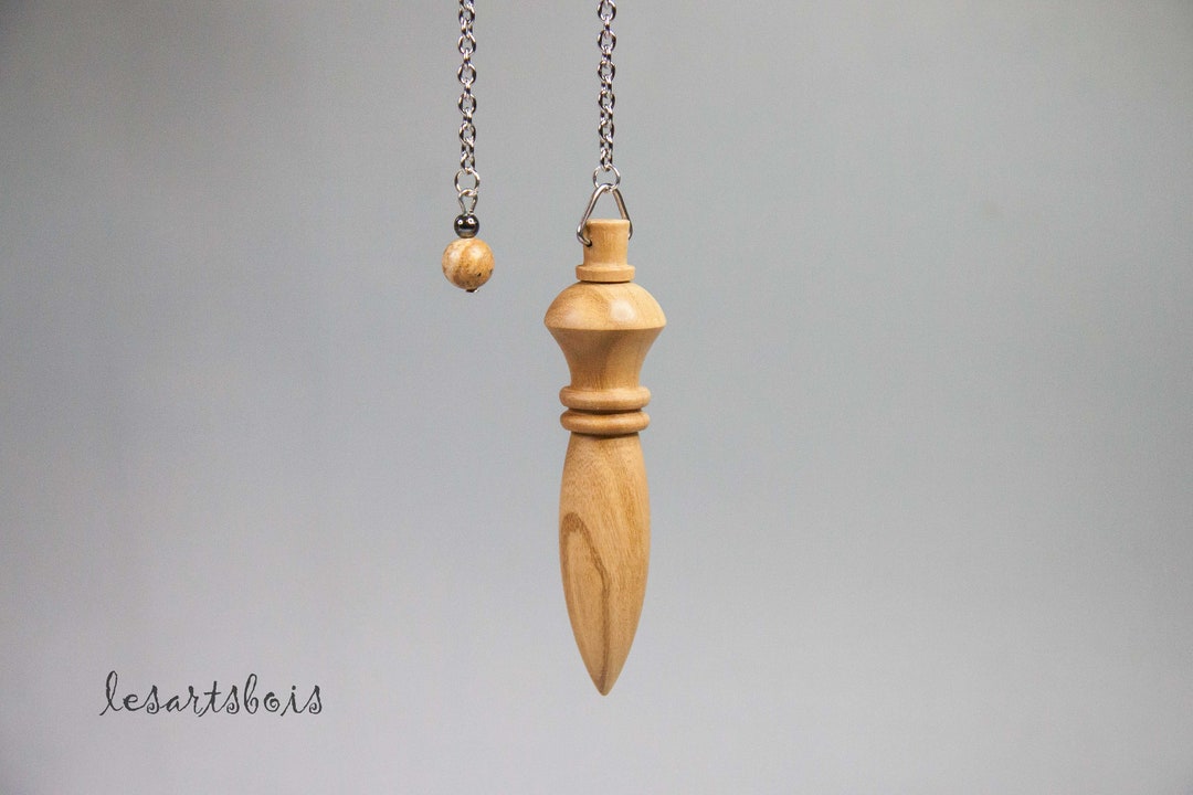 Olive Wood Dowsing Pendulum france Long 8 Cm Maximum ø 2 Cm Minimum ø 1 ...