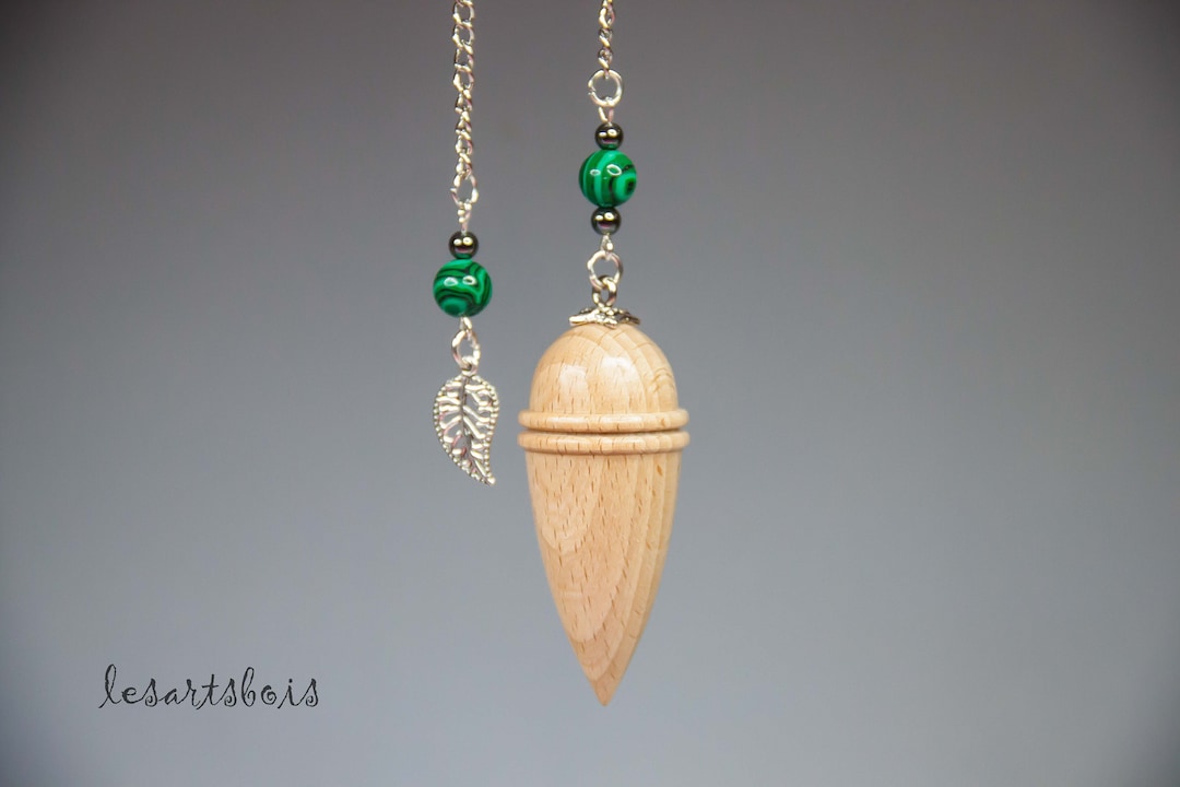 Dowsing Pendulum in Beech Wood (france) With Malachite Beads and ...