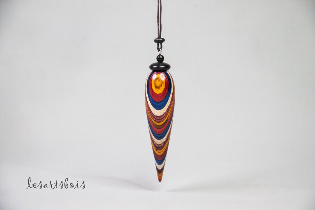 Dowsing Pendulum in Colored Plywood and Ebony Wood cameroon Weighted ...