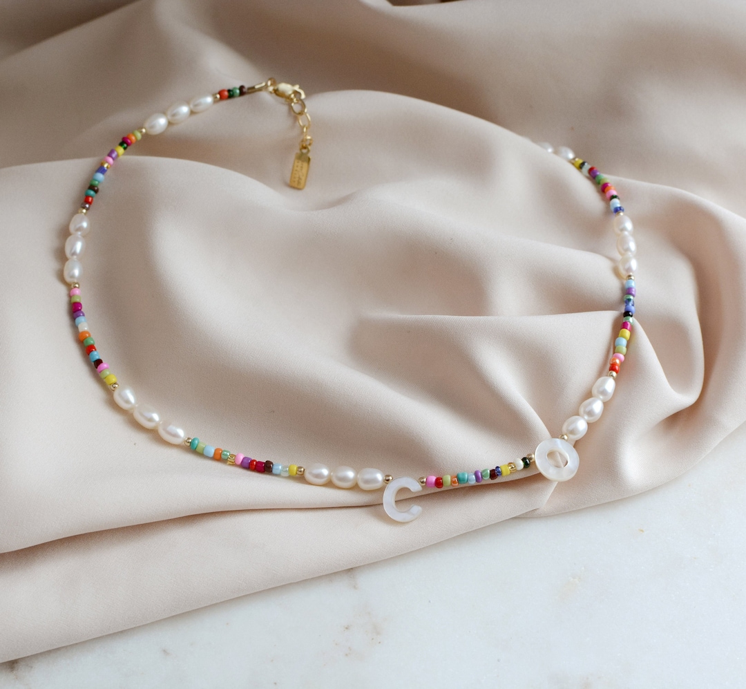 Personalized Name Choker Fresh Water Pearls Necklace Name Gold Filled ...