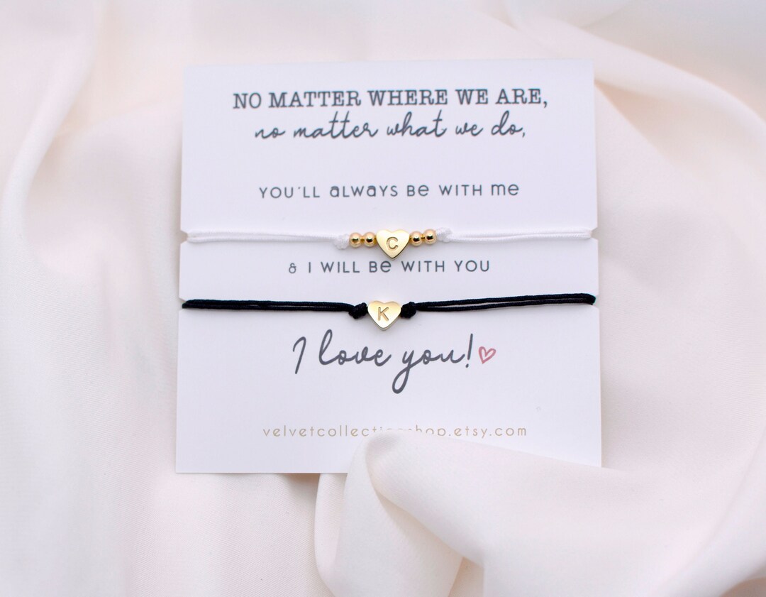 Matching Bracelets for Couples Bracelets Simple Distance Bracelets Gold ...