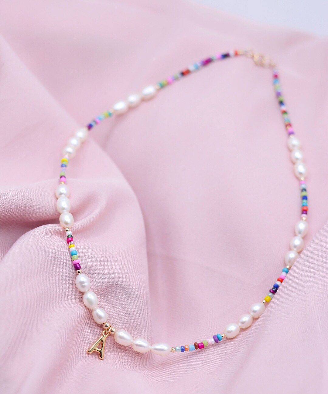 Initial Choker Necklace Initial Gotic Minimalist Letter Fresh Water ...