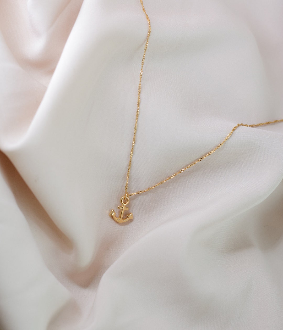 Anchor Necklace Waterproof Gold Anchor Necklace Beach Necklace Anchor ...