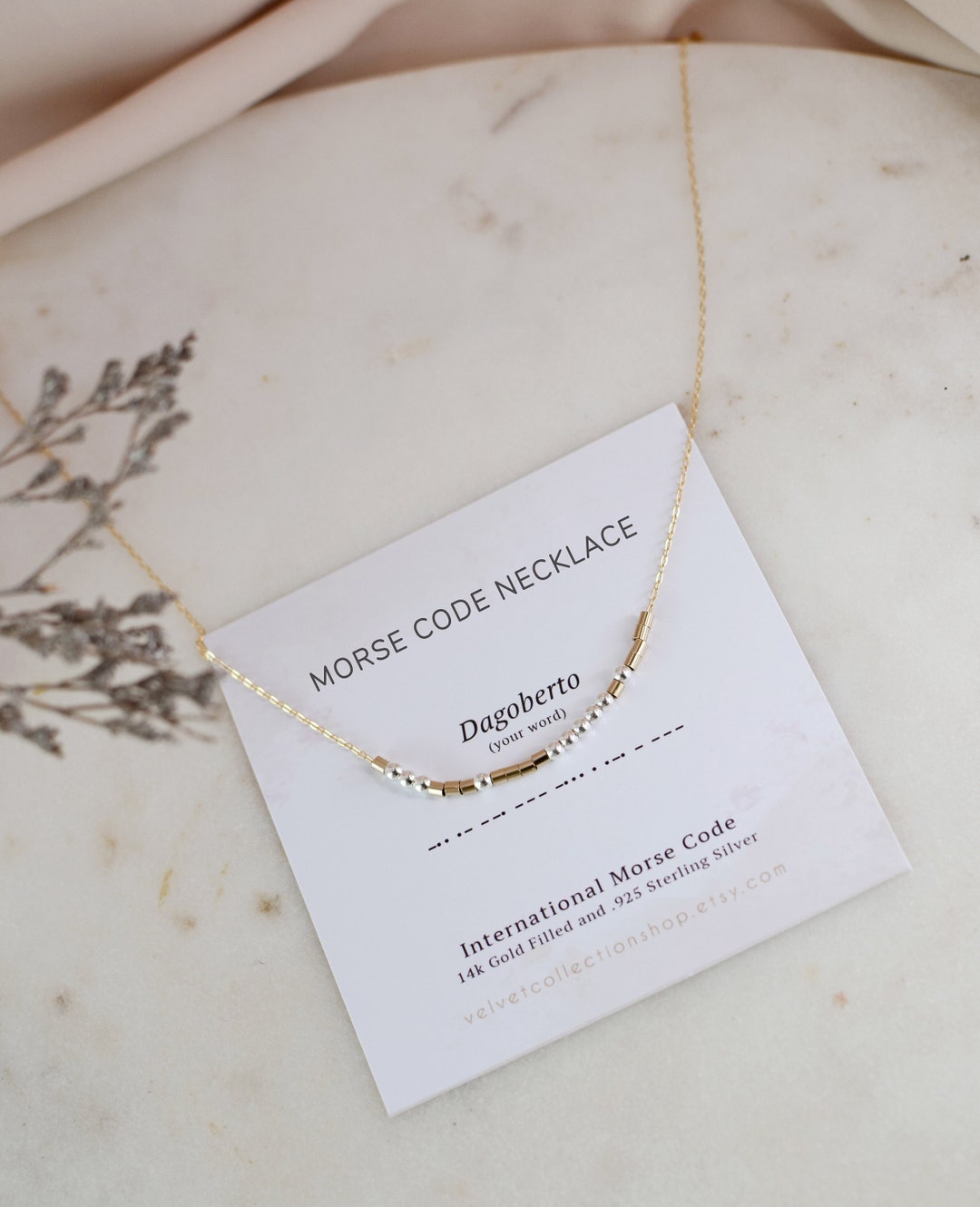 Morse Code Necklace Morse Code Jewelry Sterling Silver 14k - Etsy