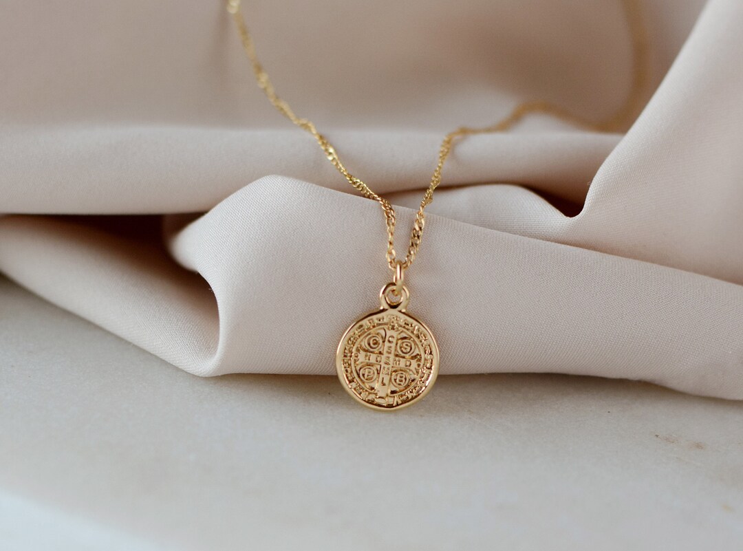 St Benedict Necklace Saint Jewelry Protection Necklace Catholic San ...