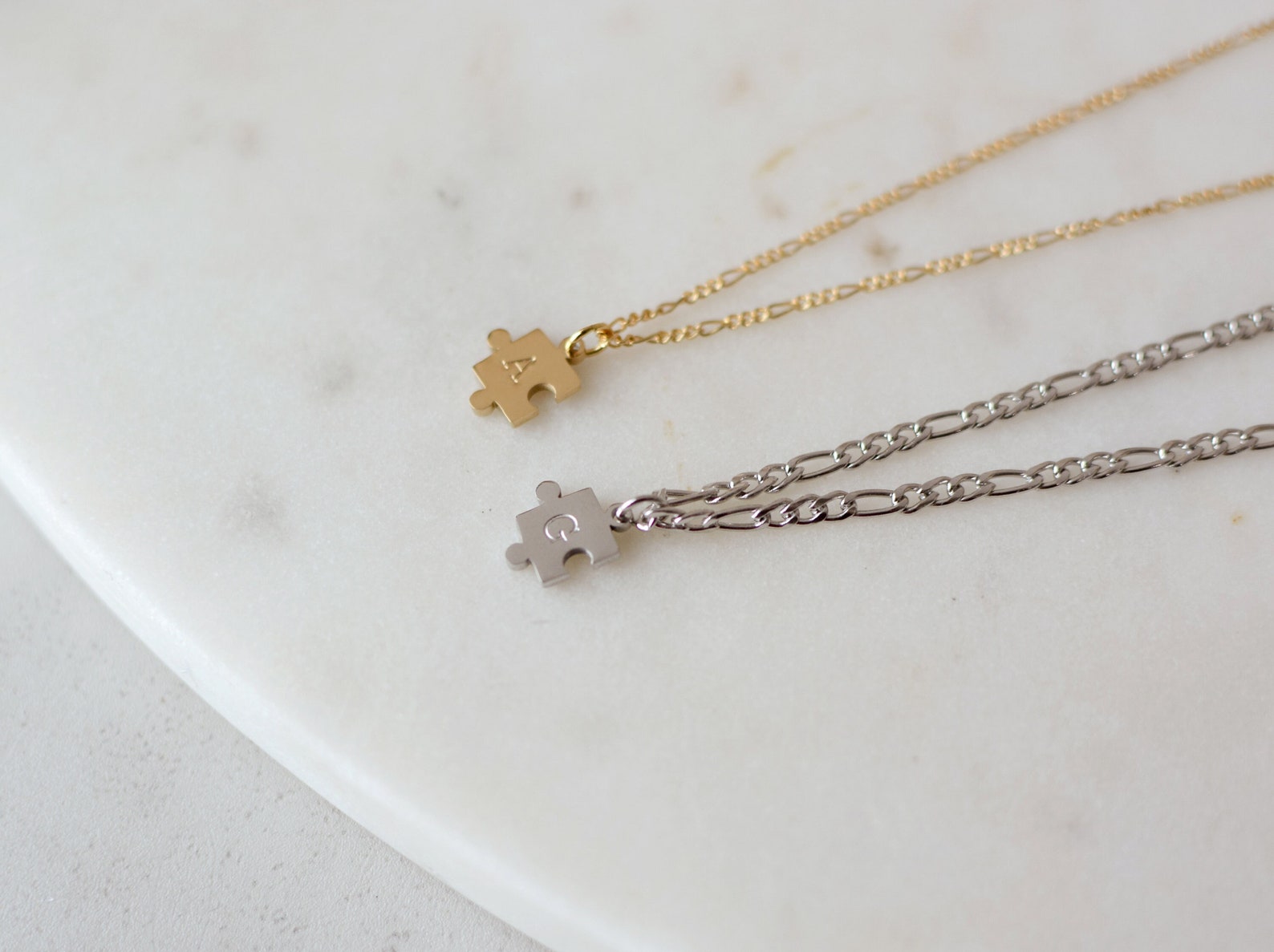 Couple Necklaces Set of Two Matching Couples Jewelry Anniversary Gift ...
