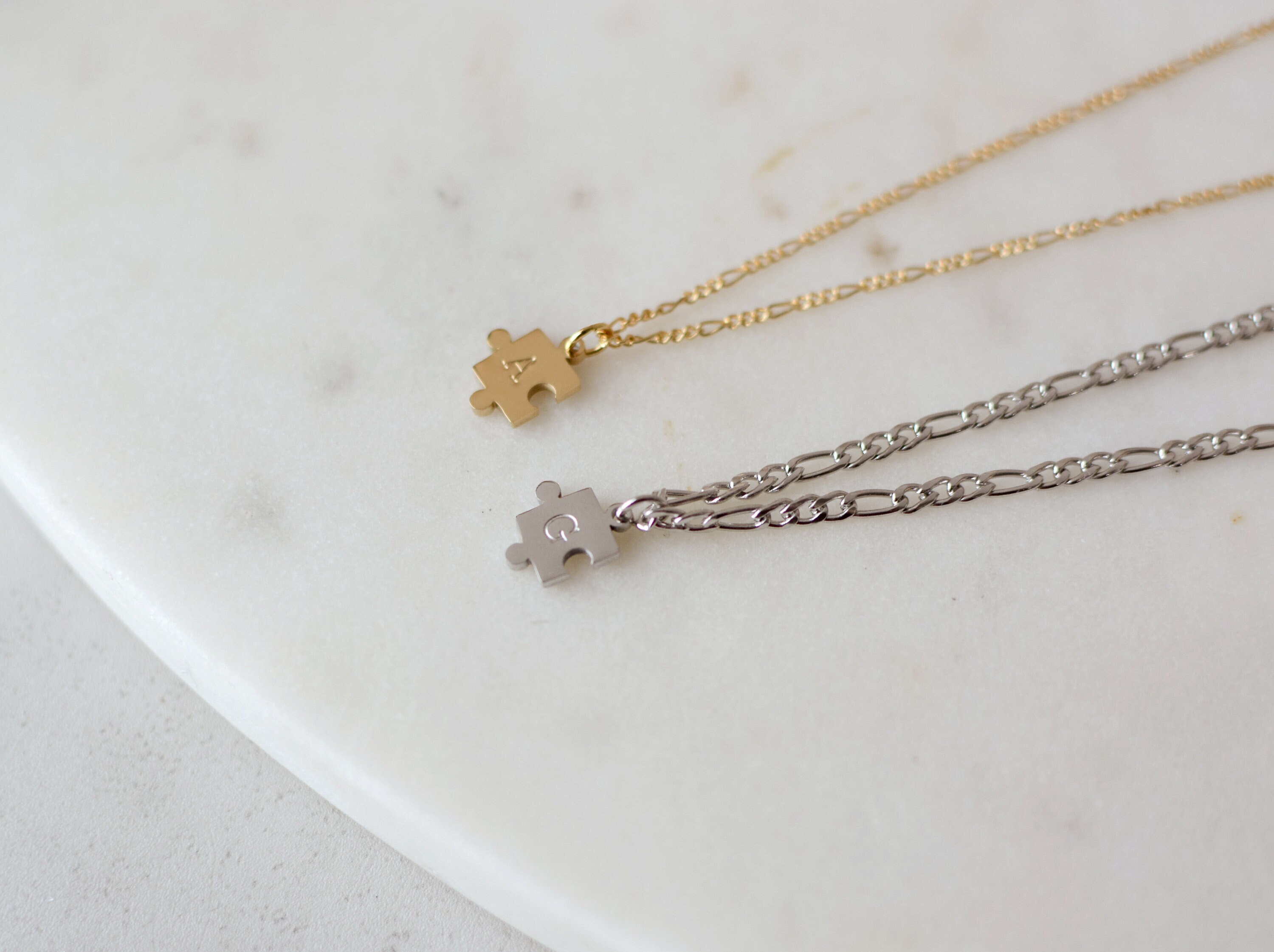 Couple Necklaces Set of Two Matching Couples Jewelry Anniversary Gift ...