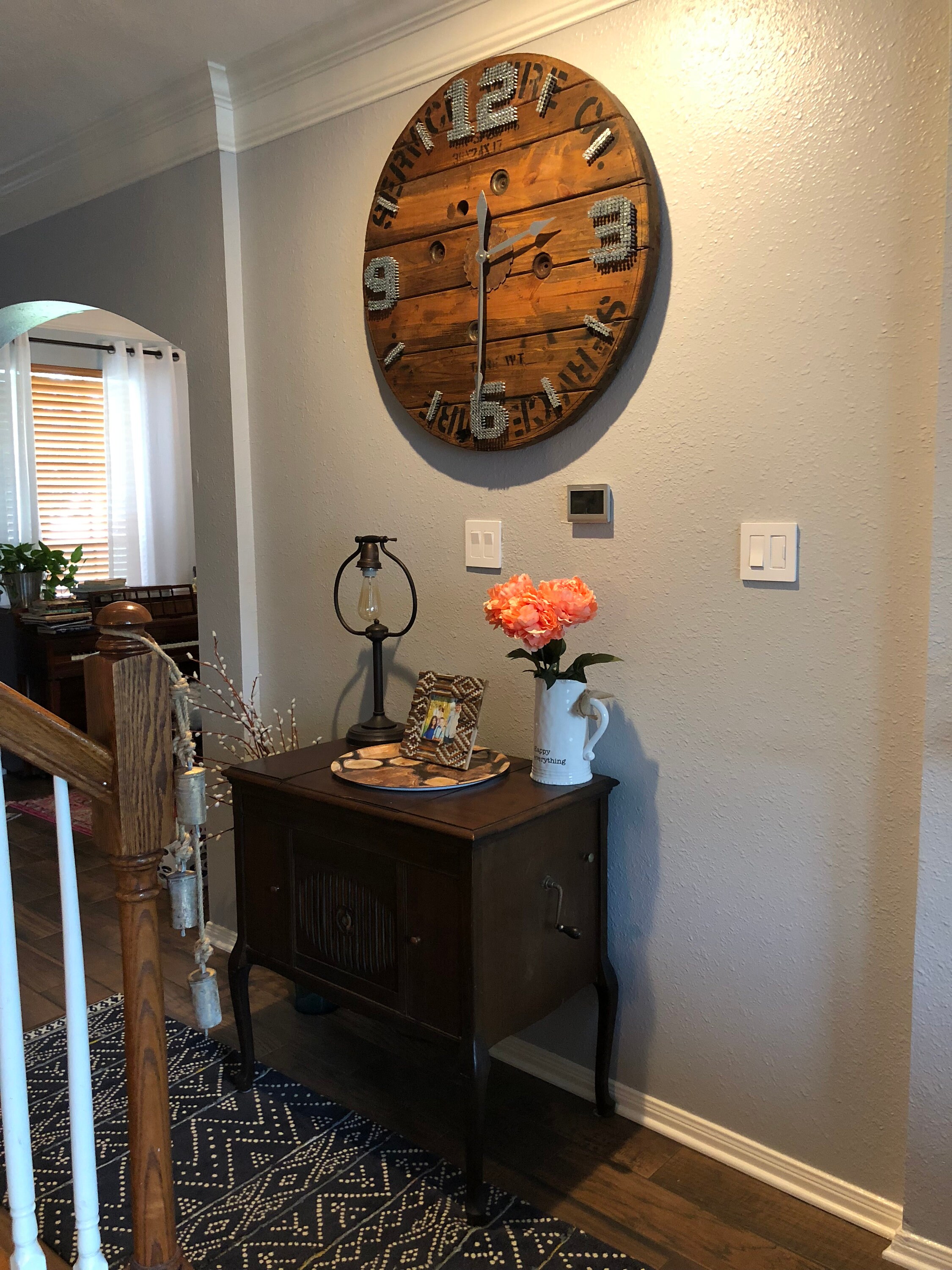 Wooden Spool Clock / Industrial Farmhouse - Etsy