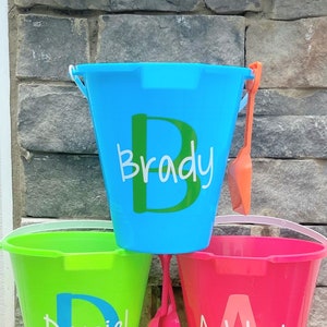 Personalized Kids Beach Bucket, Kids Beach Party Favors, Kids Party ...