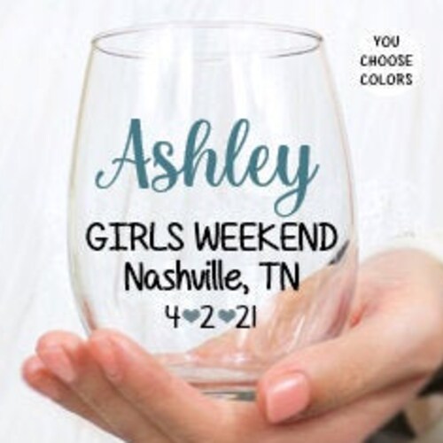 Girls Getaway Wine Glasses Girls Weekend Girls Trip - Etsy