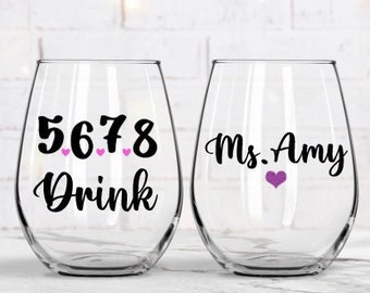 Dance Dancer Gift Personalized Teacher Funny Wine Glass - Etsy