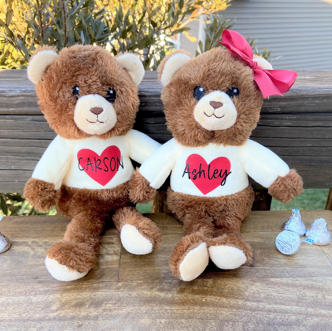 Personalized Valentines Day Plush Bear, Valentine Gift for Kids ...
