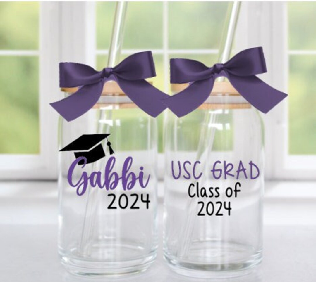 Graduation Tumbler, Graduation Glass Can, Graduation Gift, College Grad ...