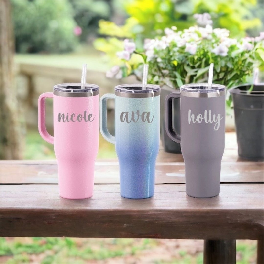 Large Tumbler With Lid and Straw, Large Tumbler With Handle and Straw ...