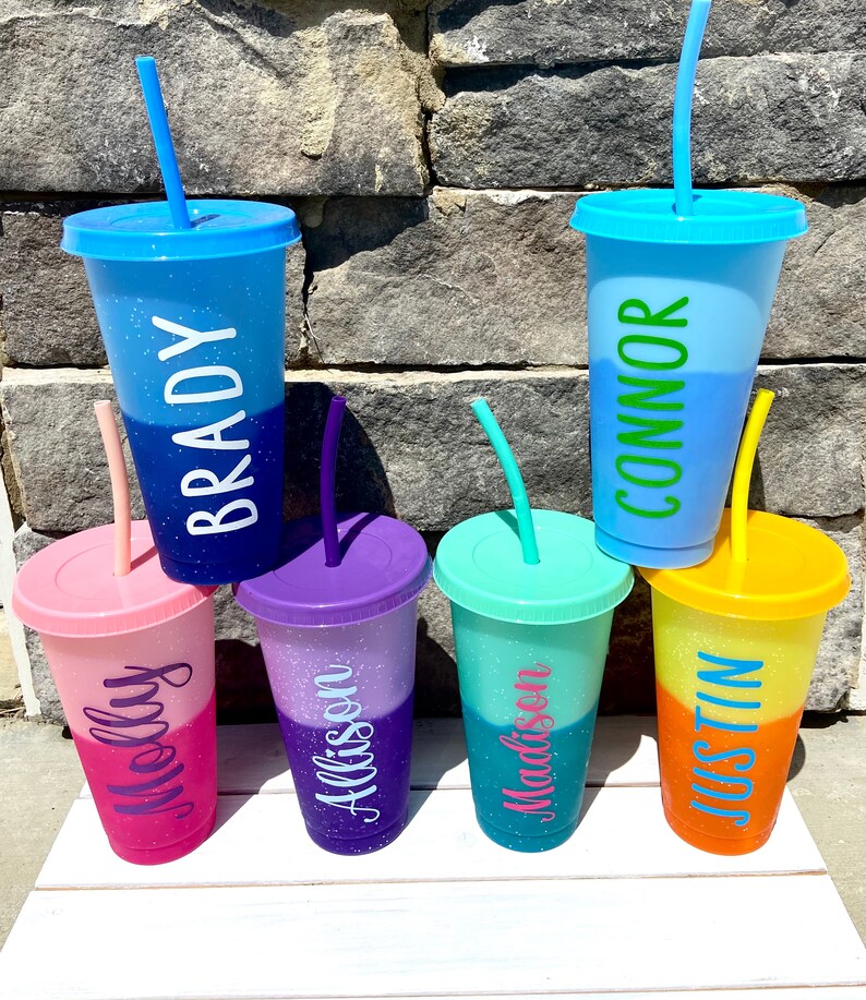 Color Changing Cups Personalized Color Changing Cups Beach | Etsy