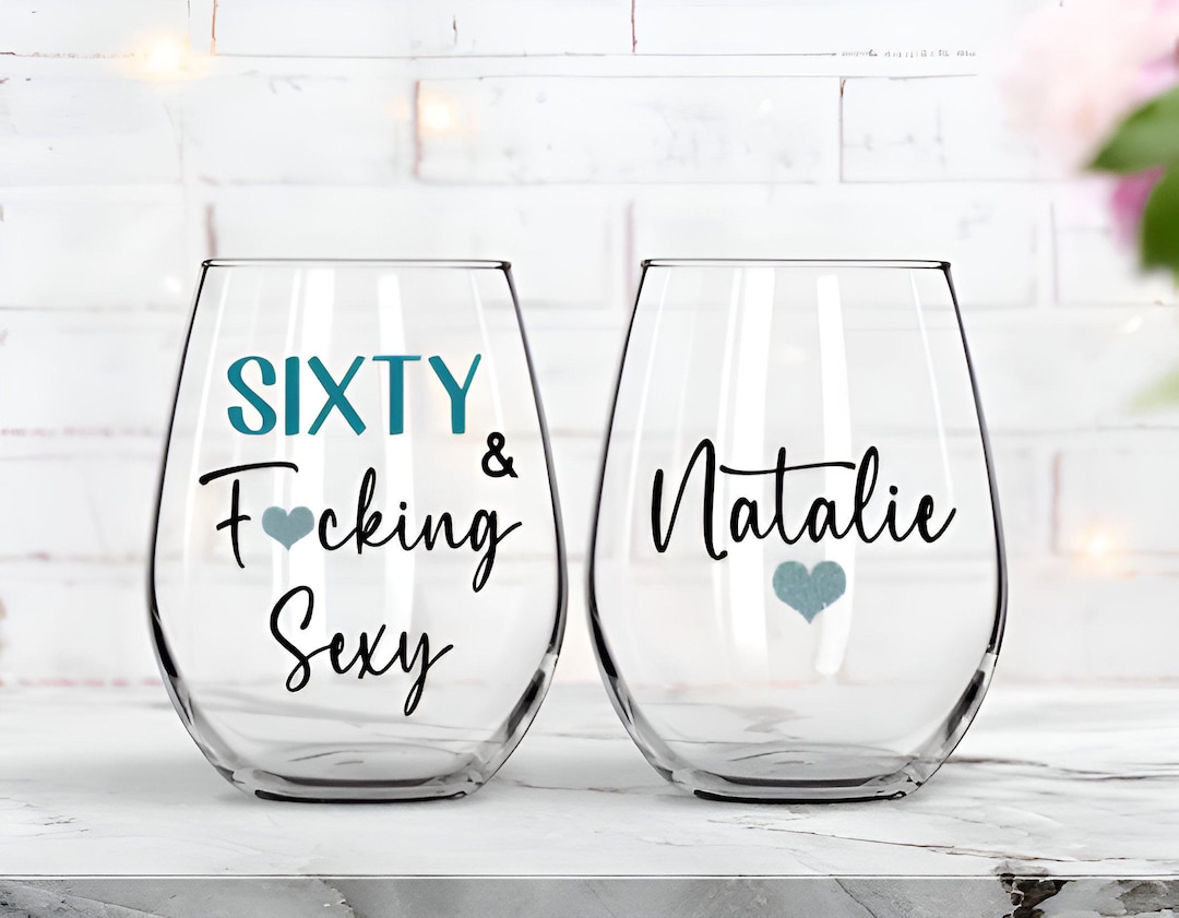 60th Birthday Glasses, 60th Birthday Gifts for Her, 60th Birthday Wine ...
