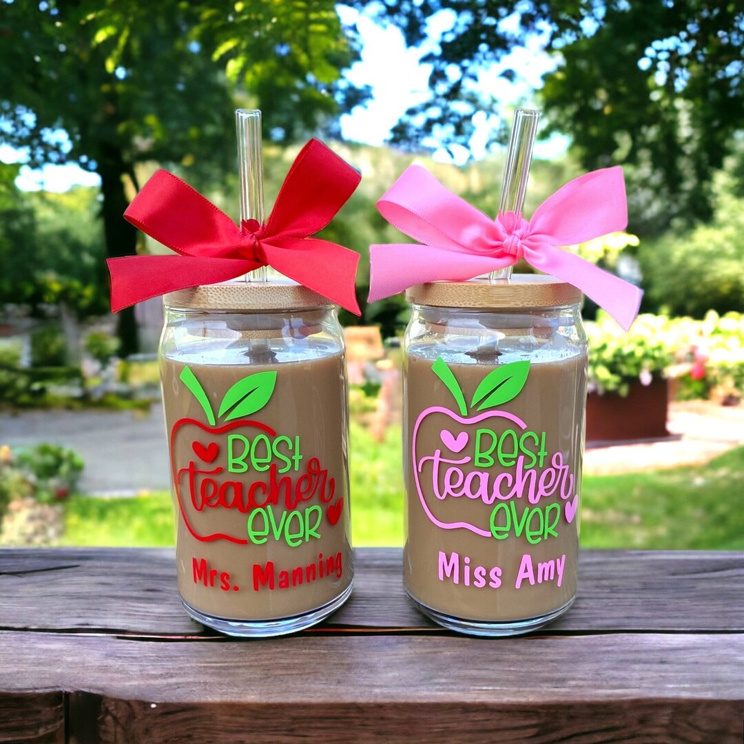 Teacher Glass Coffee Cup, Teacher Gift, Personalized Teacher Gift ...