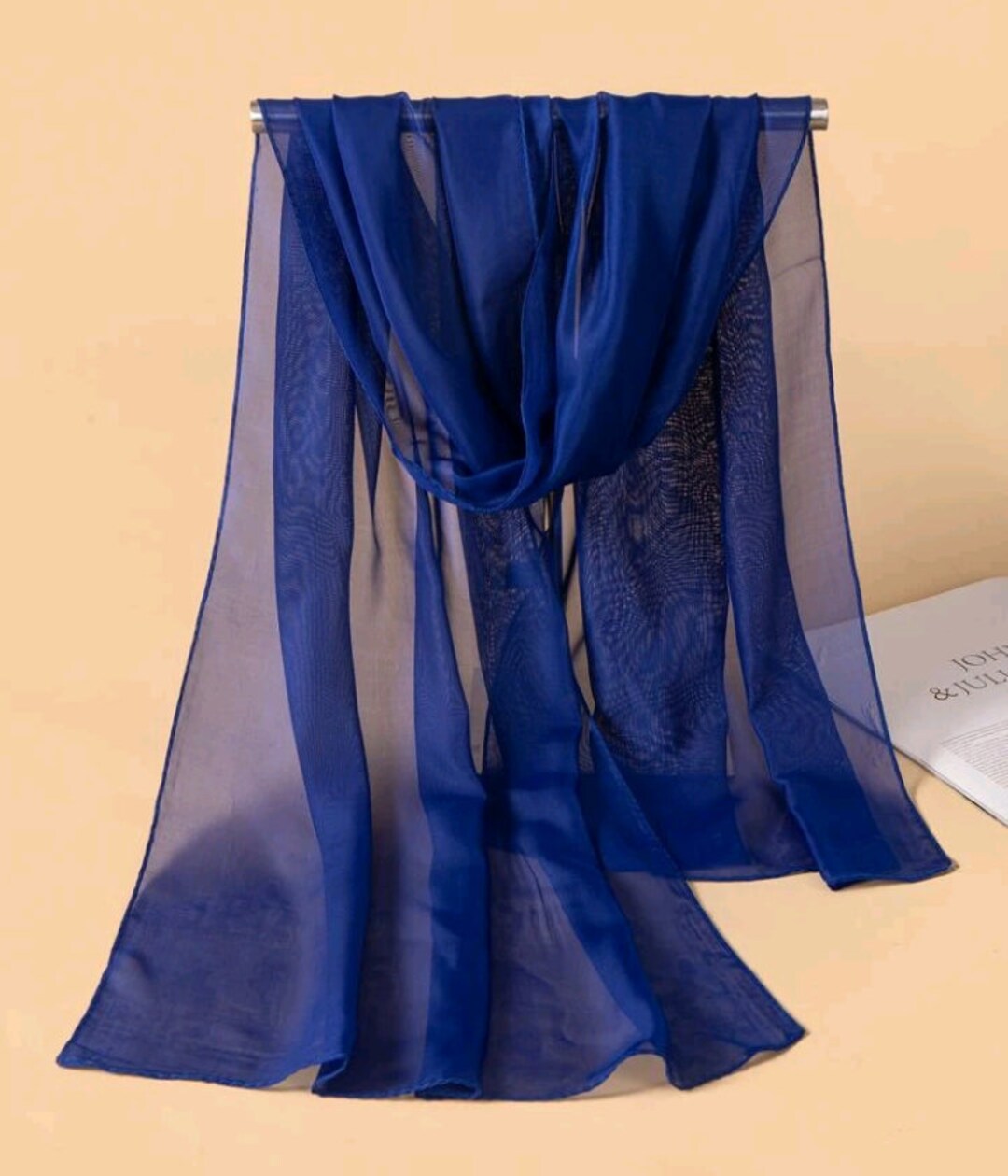 Beautiful Ladies Royal Blue Chiffon Evening Scarf - Etsy