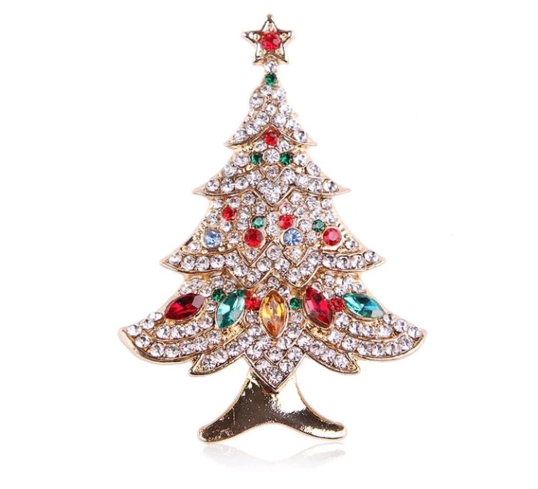 Beautiful Christmas Ladies Brooch / Broach Scarf Pin Christmas Tree - Etsy