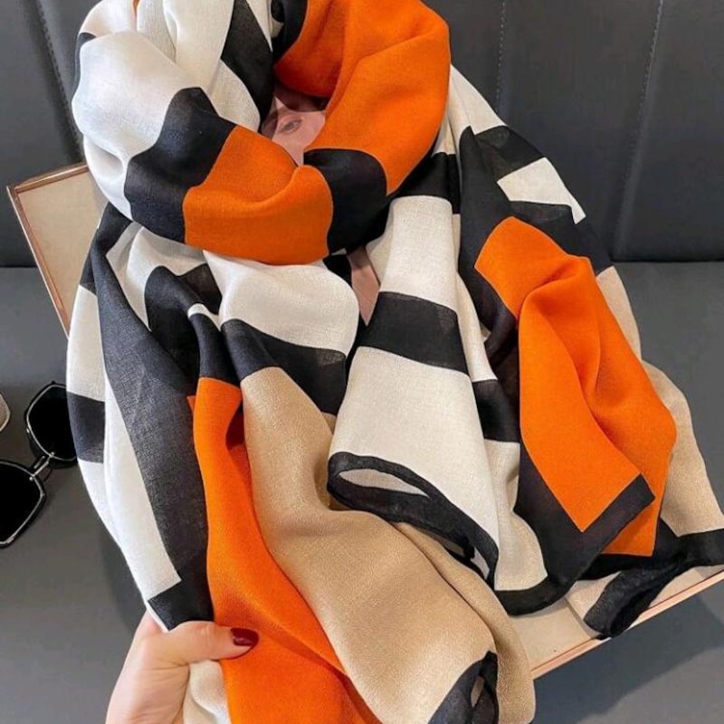Orange/black Neck Scarf - Etsy UK