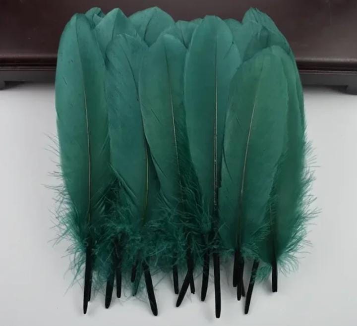 Beautiful Bottle Green Emerald Green Hard Goose Feathers X 10 Pieces - Etsy