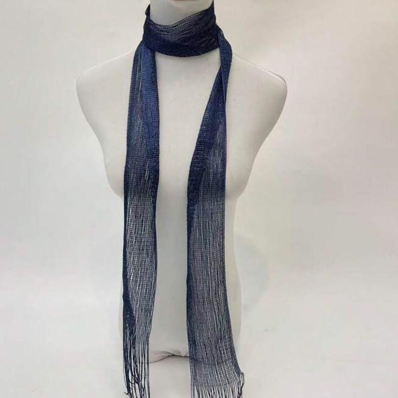 Long Navy Evening Scarf - Etsy UK