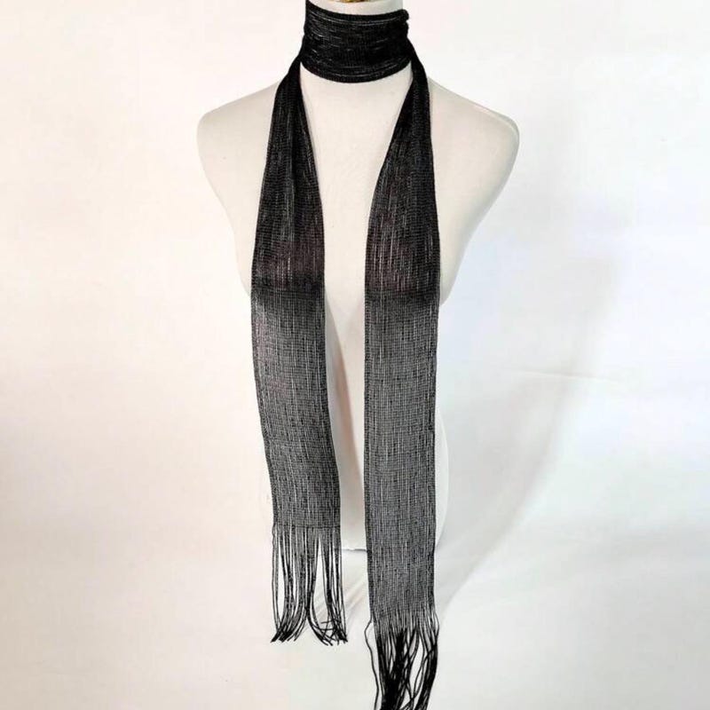 Thin Fringed Silk Scarf - Etsy UK