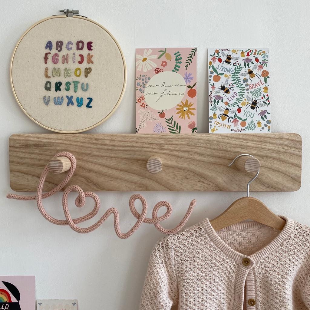 Jumbo Peg Rail Solid Ash Wooden Peg Rack Wall Mounted - Etsy UK