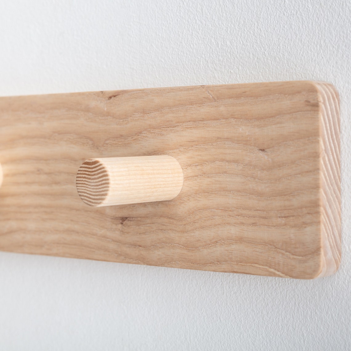 Jumbo Peg Rail Solid Ash Wooden Peg Rack Wall Mounted - Etsy UK