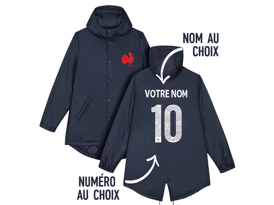 France Rugby 2023 Team Parka Jacket Customizable Dupont - Etsy