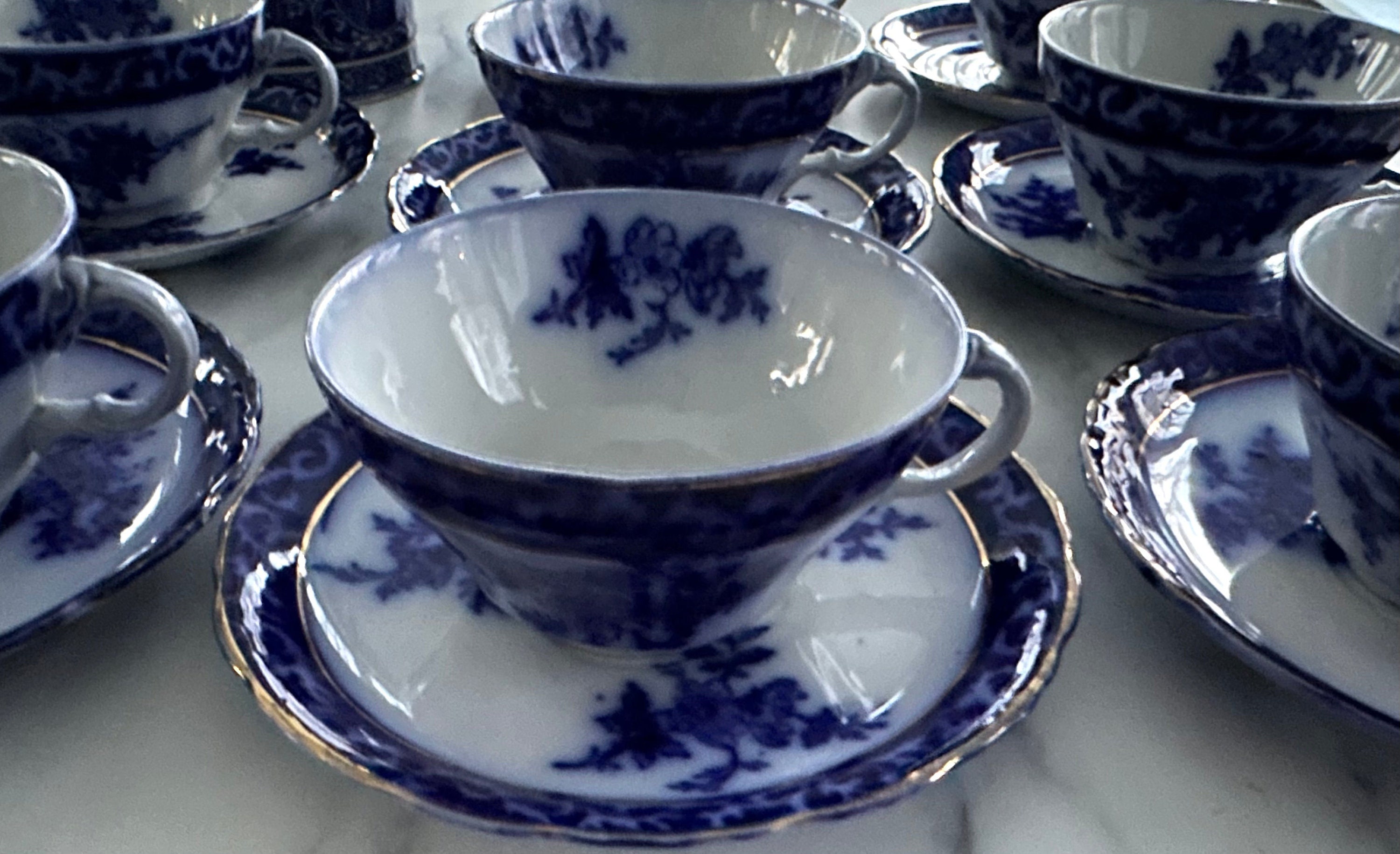 Set of 6 Antique English Tea Cups and Saucers by Touraine - Etsy