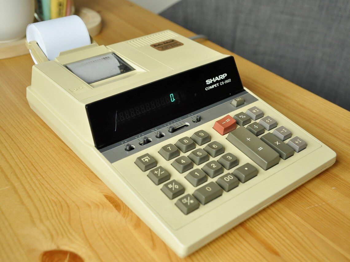 SHARP Printing Calculator Compet CS-2622 Excellent Vintage | Etsy