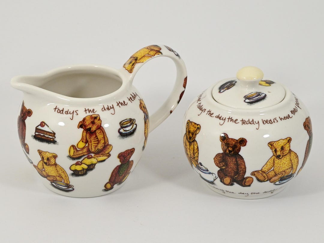 TEDDY BEARS Sugar Basin and Creamer Paul Cardew England - Etsy