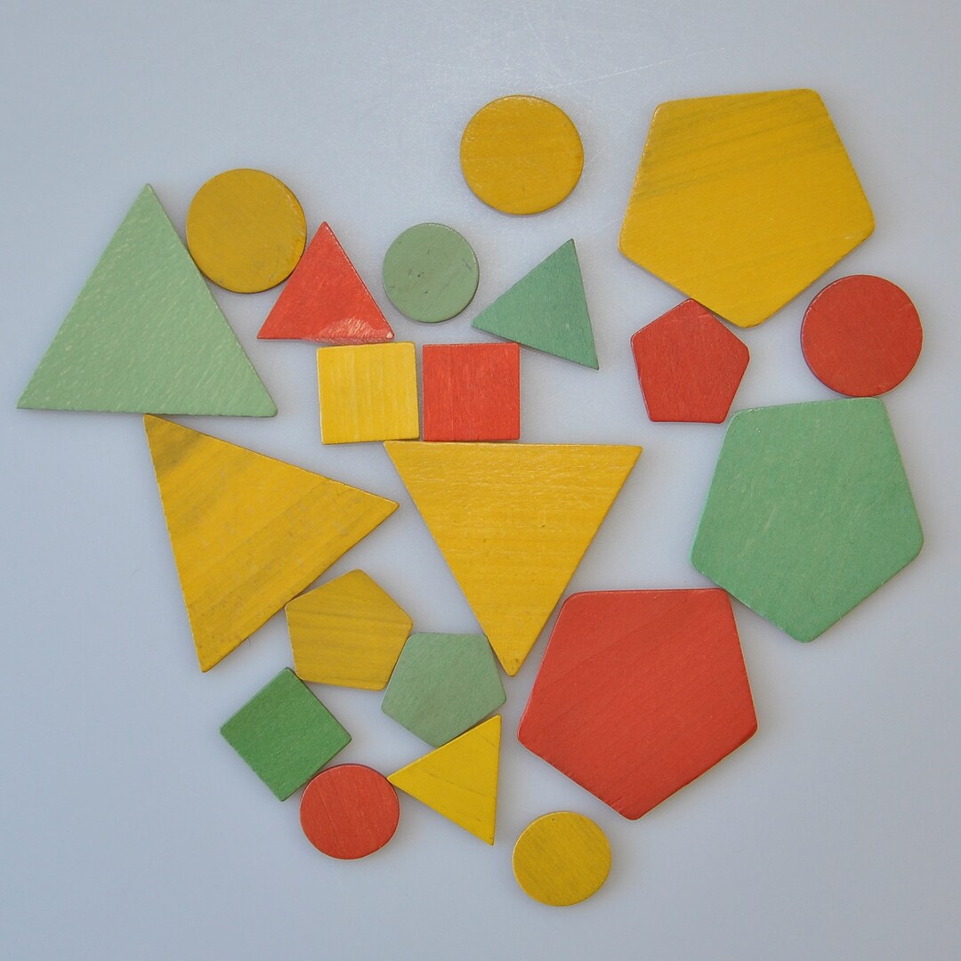 Vintage Wooden Geometric Shapes 21 Pieces - Etsy