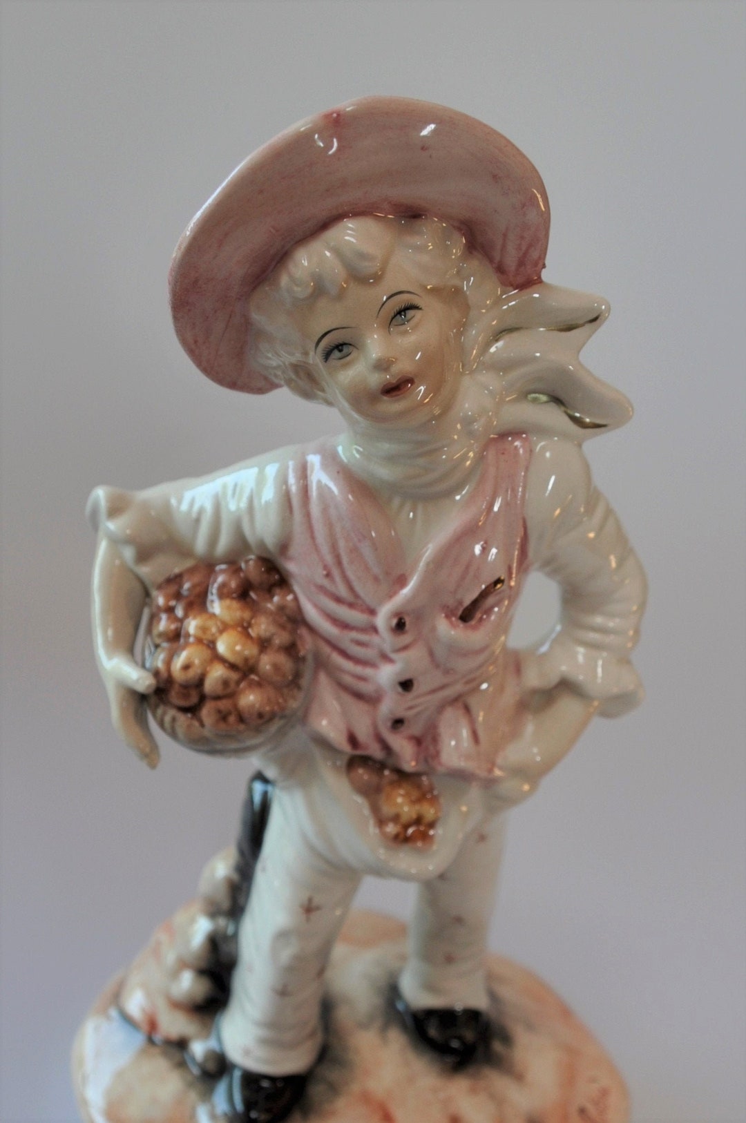 BOY WITH APPLES Figurine Capodimonte Italy | Designer Sartori - Etsy