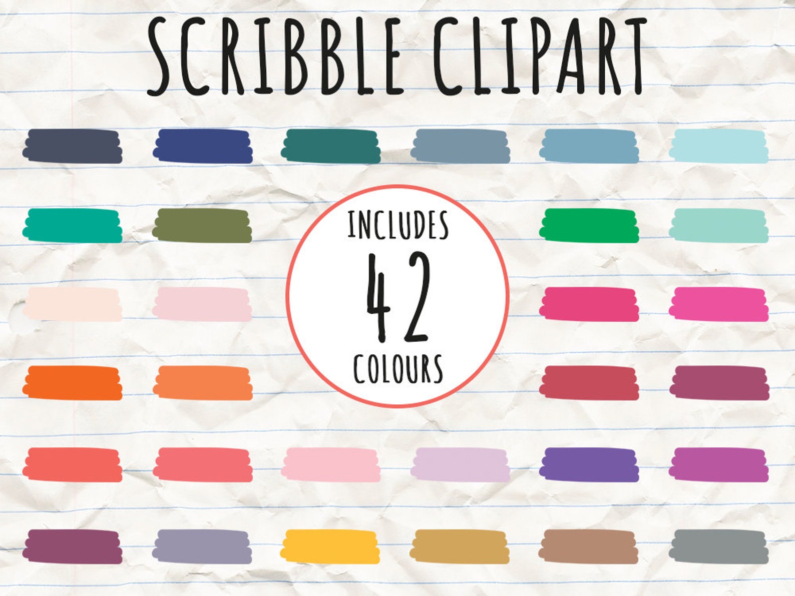 SCRIBBLE CLIPART / Digital Icons / Icon Vectors / Clipart / Icon ...