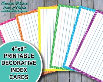 3x5 Printable Decorative Index Cards - Etsy