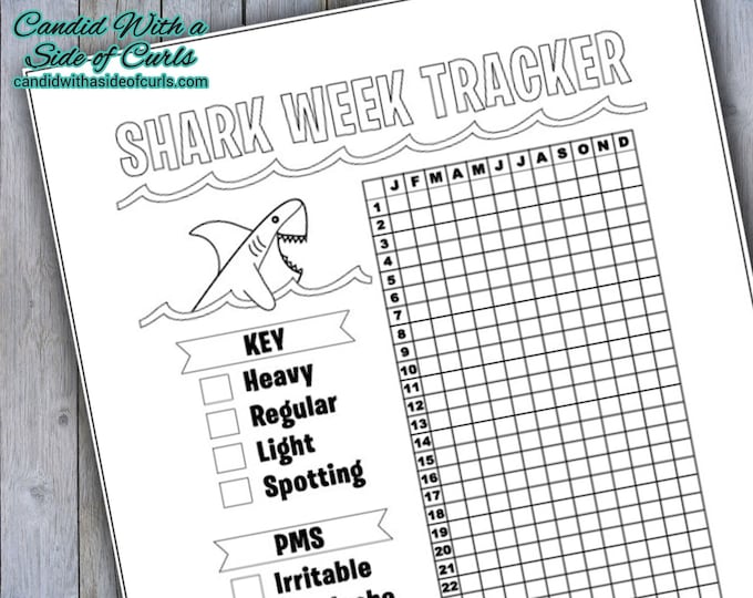 Shark Week Tracker Bullet Journal-printable Pages - Etsy