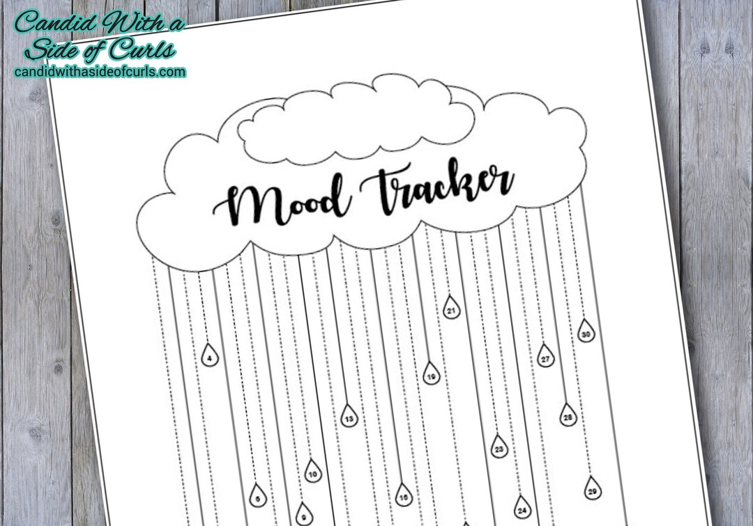 Rain Cloud Monthly Mood Tracker Bullet Journal-printable Pages - Etsy