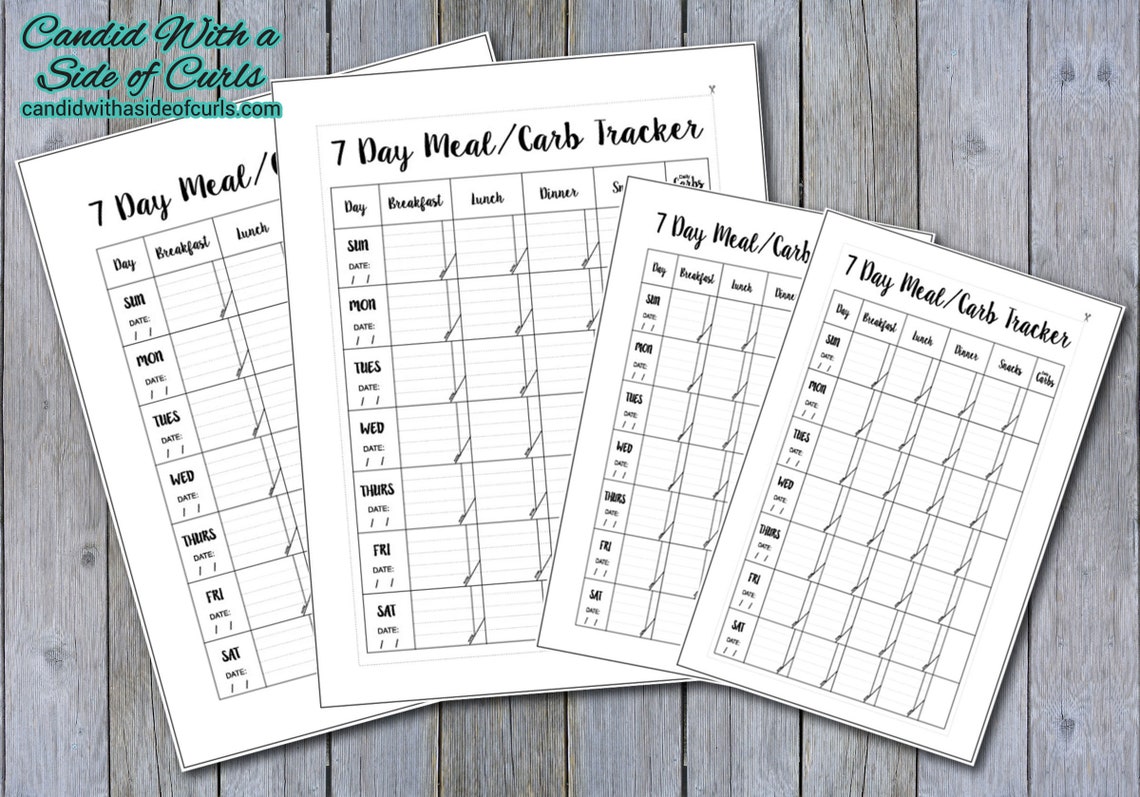 7 Day Meal and Carb Tracker Bullet Journal-printable Pages - Etsy