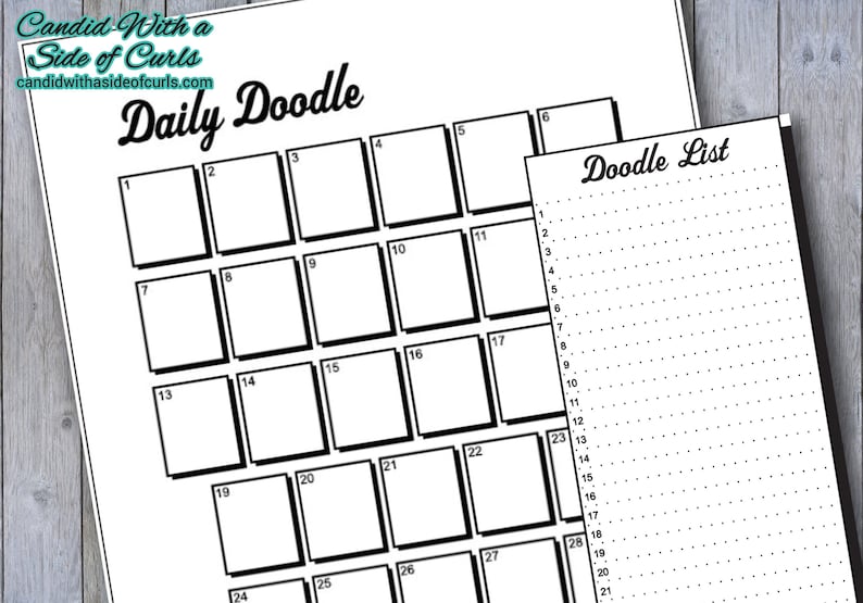 Daily Doodle for Bullet Journal-printable Pages - Etsy